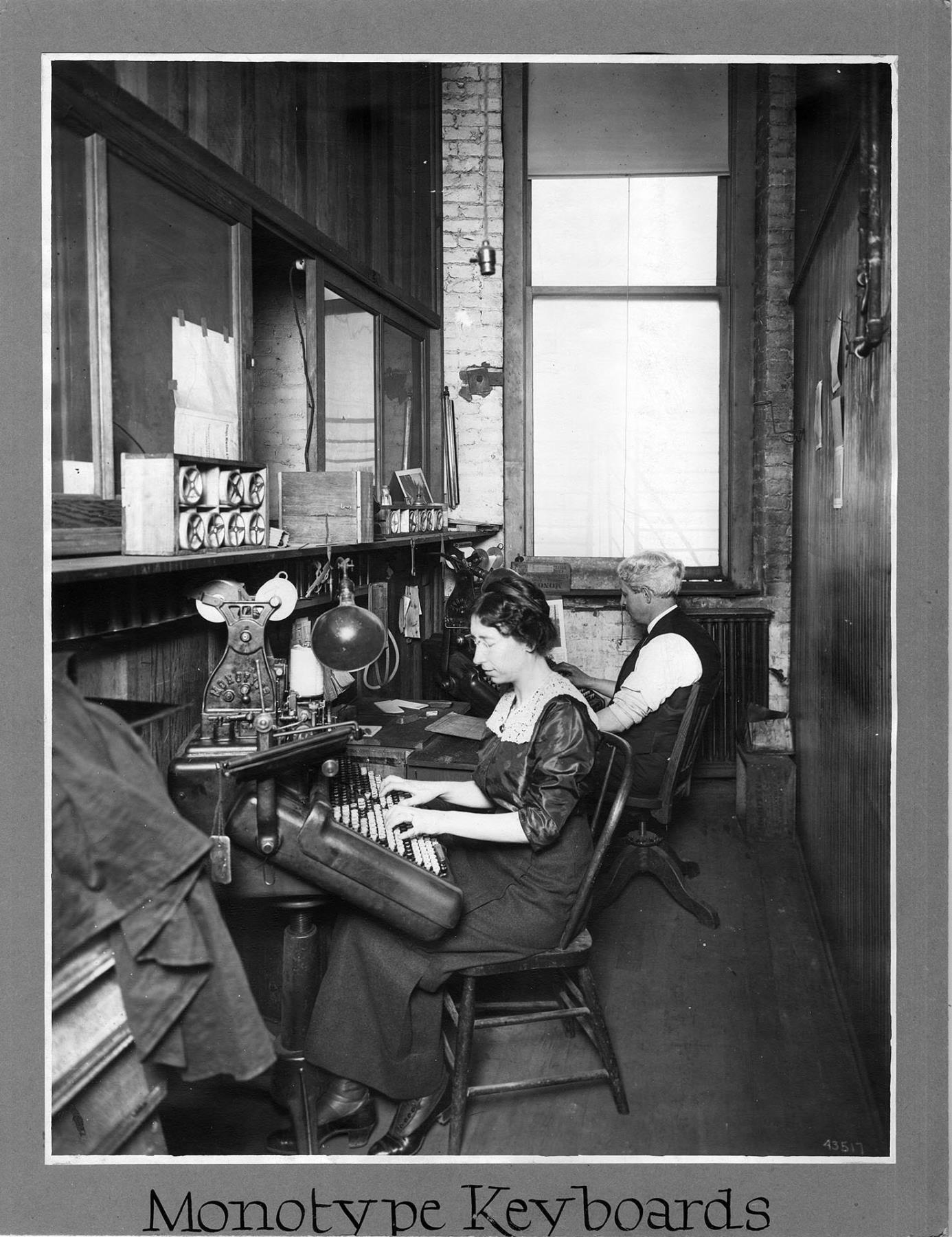 Lowman & Hanford Co. employees working at Monotype keyboards, Seattle ...