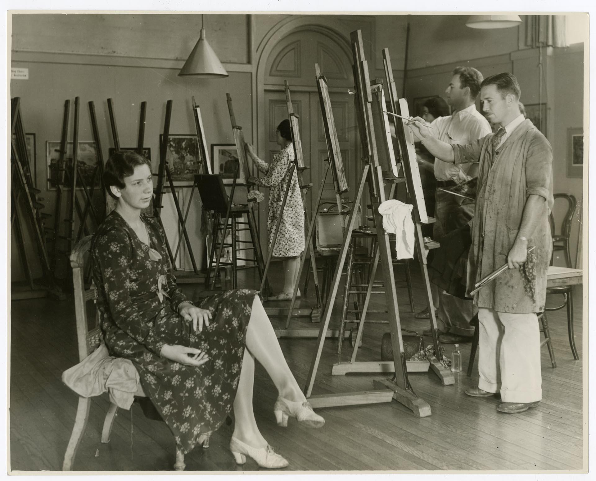 Helene Madison modeling for a painting class, San Francisco, circa 1930 ...