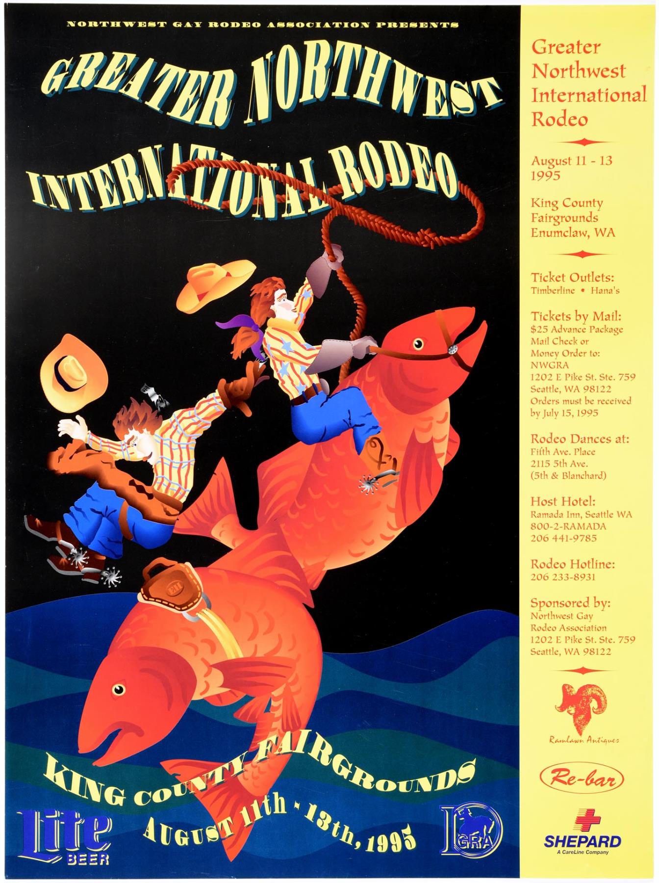 Greater Northwest International Rodeo poster, August 11-13, 1995 ...