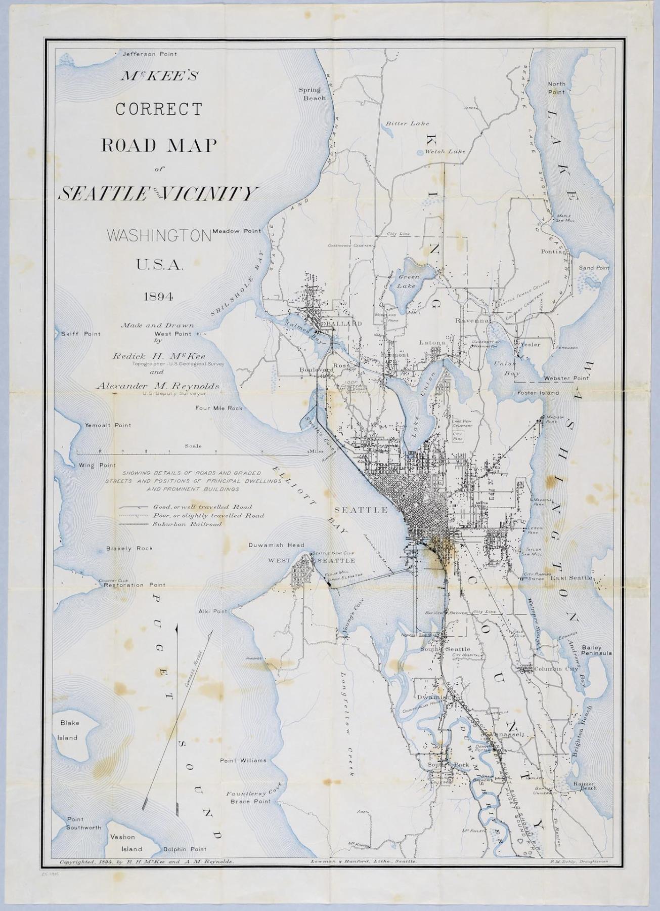 McKee's Correct Road Map of Seattle and Vicinity, 1894 – Museum of ...