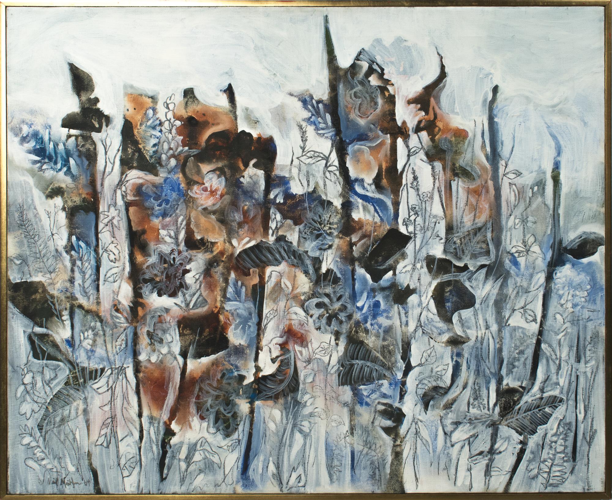 Oil and ink painting, "End of Summer," by Neil Meitzler, 1964 – Museum ...