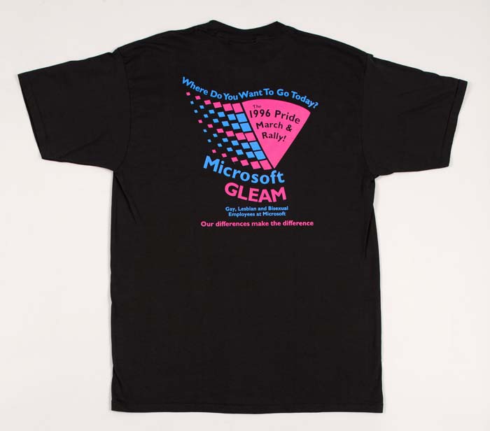 Microsoft GLEAM T-shirt, black with "I can't even code straight" text ...