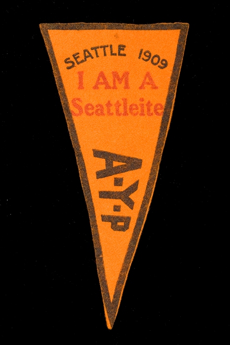 Small pennant, "I AM A Seattleite," commemorating the 1909 Alaska-Yukon ...