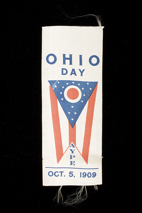 Ribbon commemorating Ohio Day, October 5, at the 1909 Alaska-Yukon ...